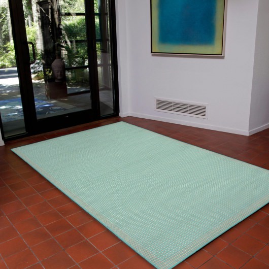 Terrace Texture Turquoise Outdoor Rug | DFOHome Terrace Texture Turquoise Outdoor Rug | DFOHome