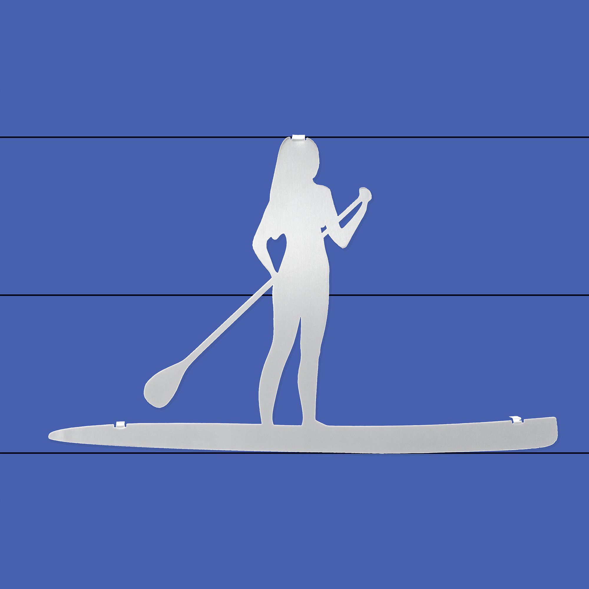 Brushed Stainless Steel Female Paddle Boarder Wall Decor by R Mended ...